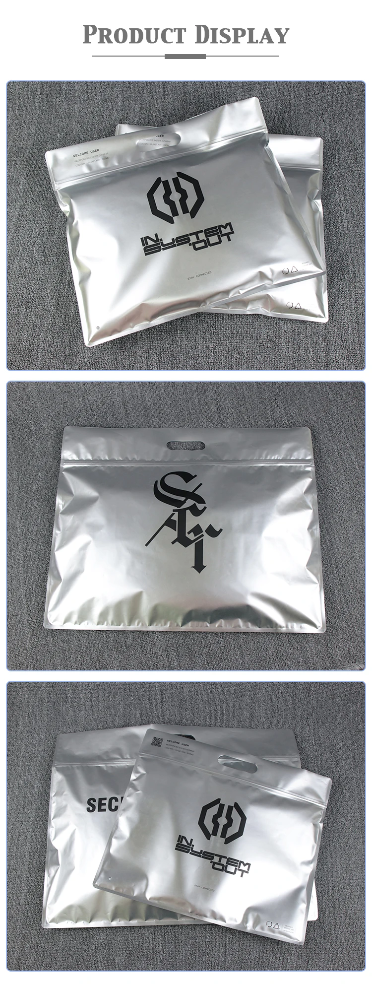 Custom Printed Logo Aluminum Foil Handle Bags - Durable