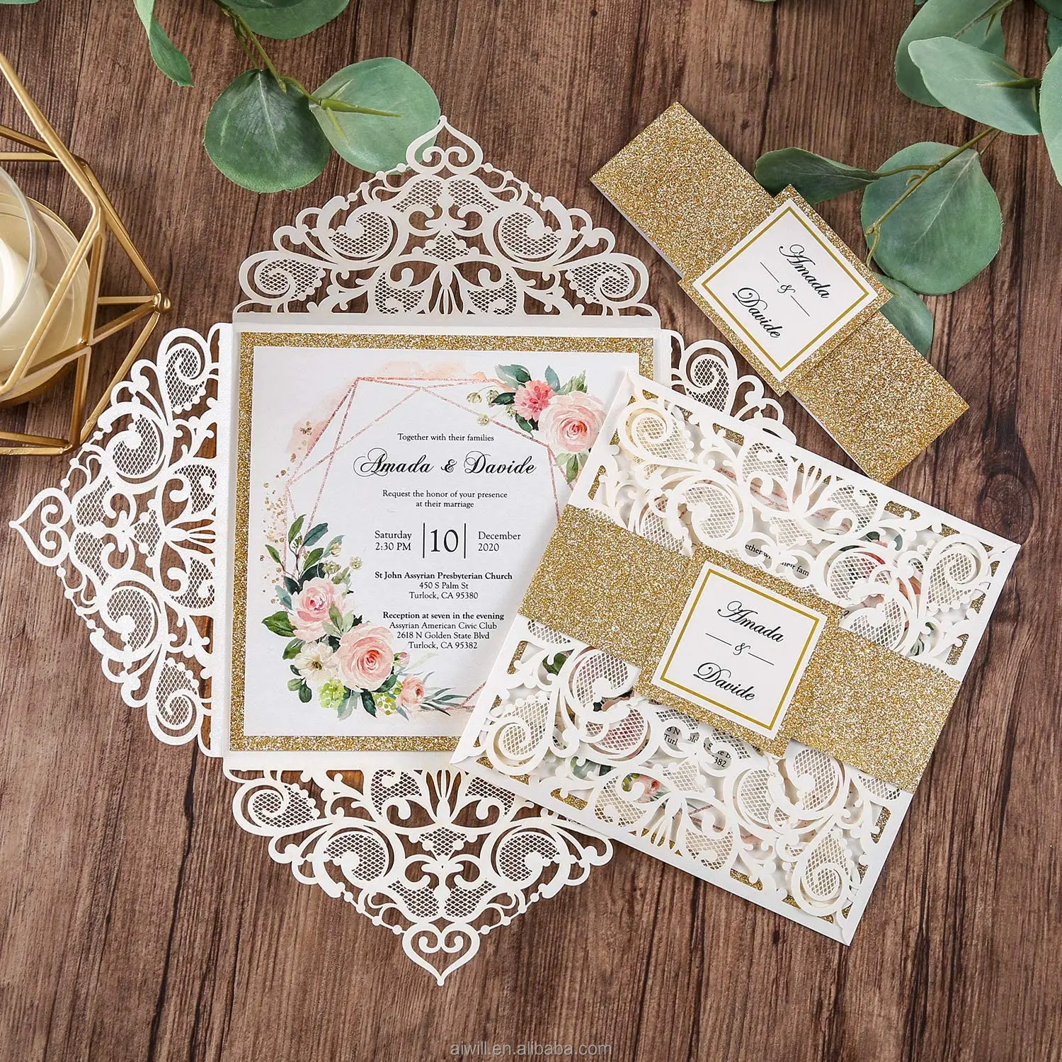 Wholesale Luxurious Royal Style Wedding Invitation Card Envelope