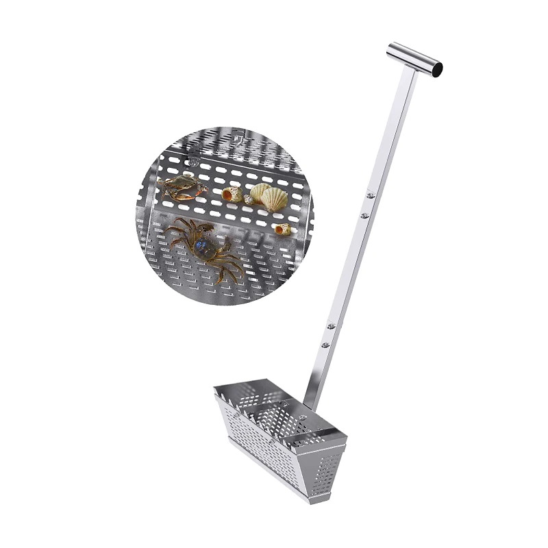 Aluminum beach sand rake with T handle sand flea rake with basket ...