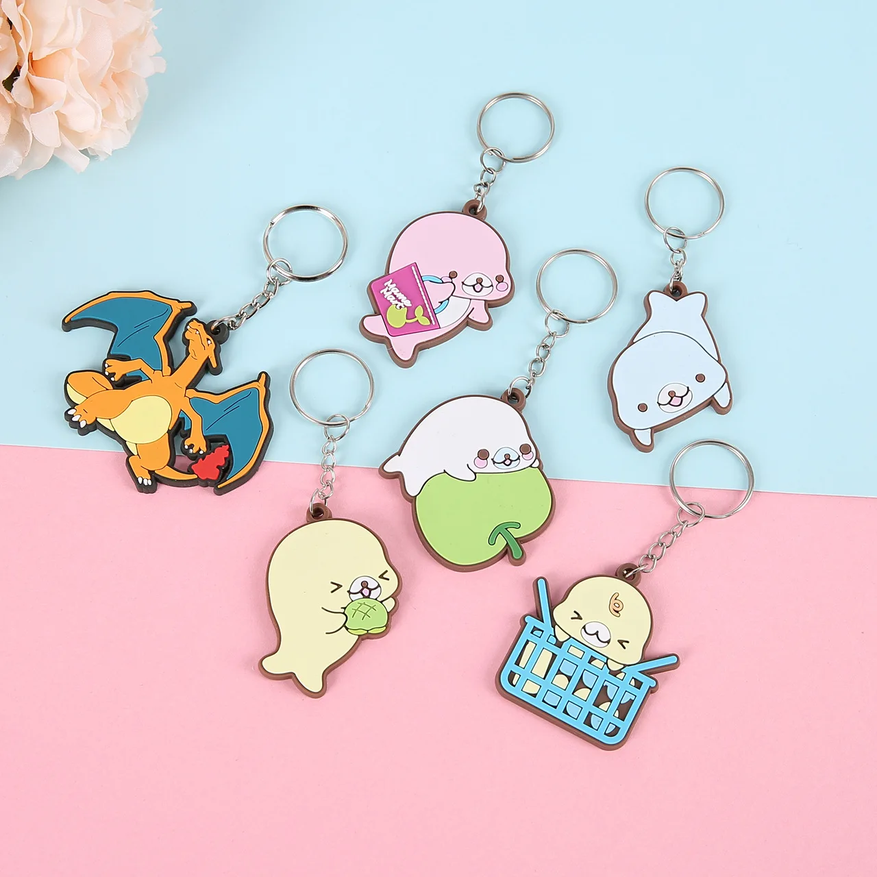 Cartoon Pvc Keychains Custom Soft Rubber Keychain Silicone Key Chain ...