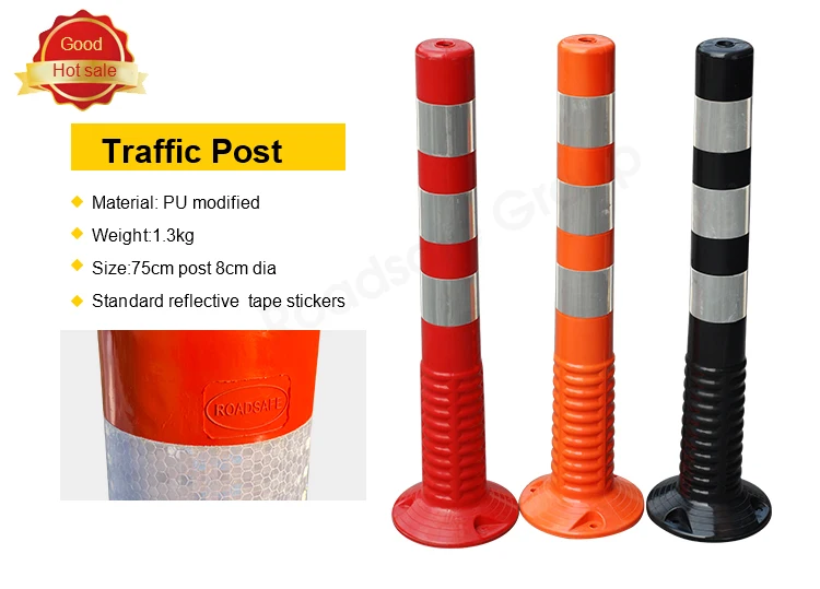Traffic Highway Construction Barrier Delineators Reboundable Flexible ...
