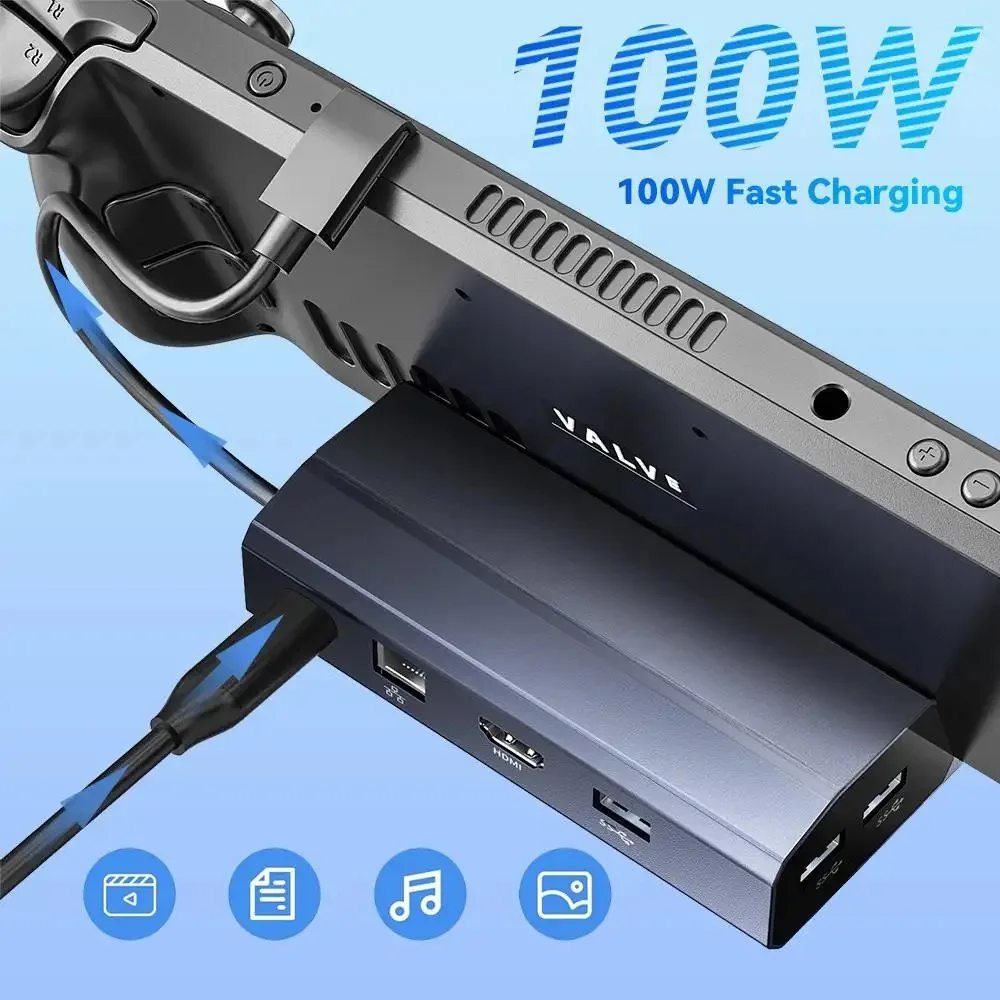 6-in-1 Steam Deck Dock Stand Docking Station for Steam Deck Compatible ...