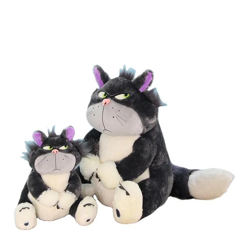 High Quality Kawaii Fluffy Hair Lucifer Cat Plush Doll Look Funny Plush ...