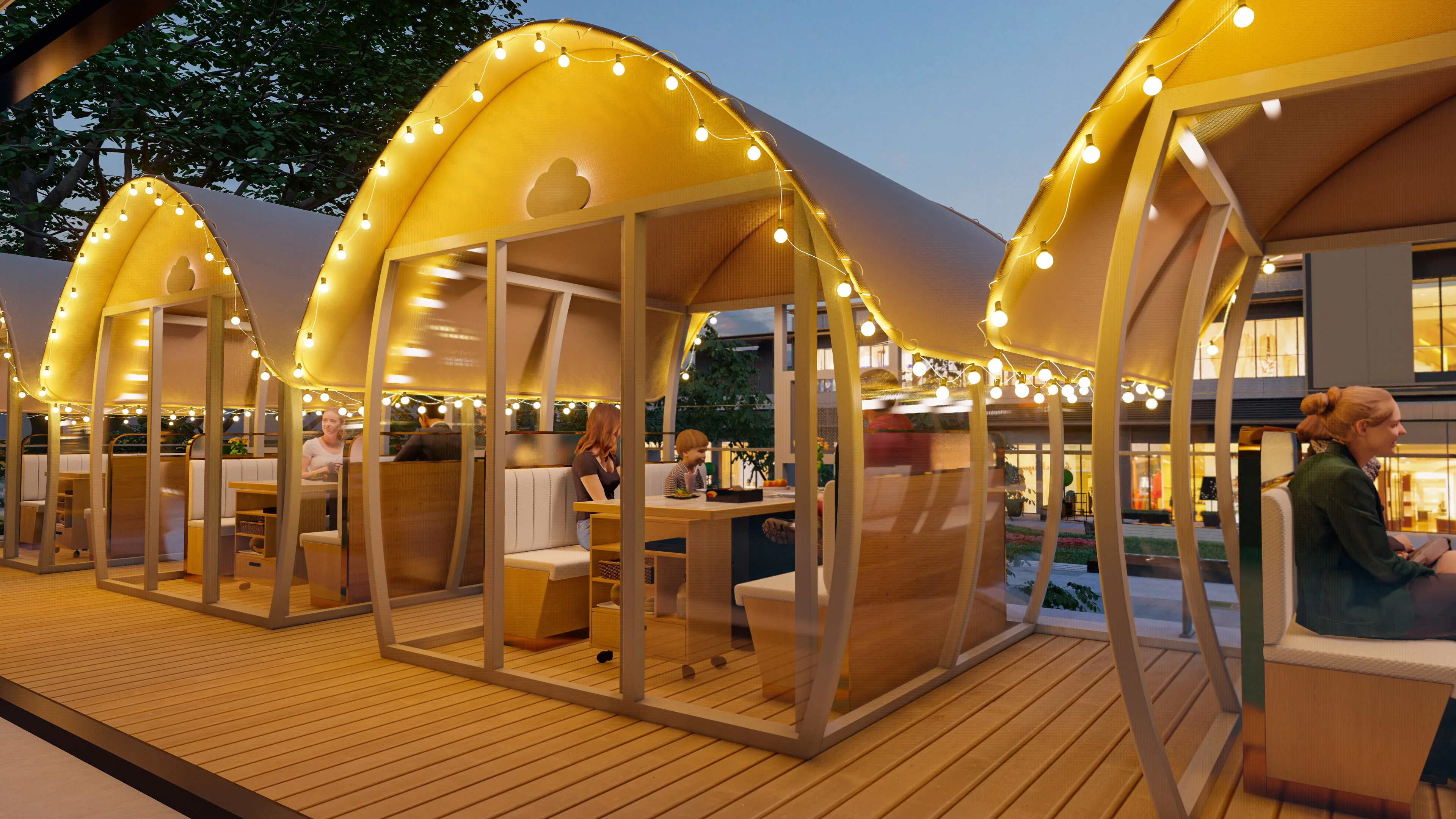 Yacht Series Polycarbonate & PVC Aluminum Frame White Oval Dome House ...