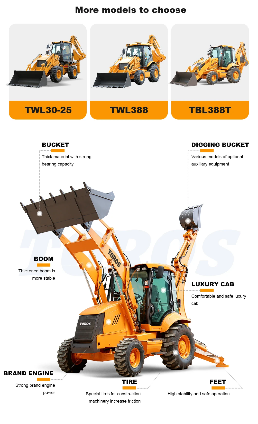 Epa Engine Backhoe Loader manufacturer Multifunctional Loader