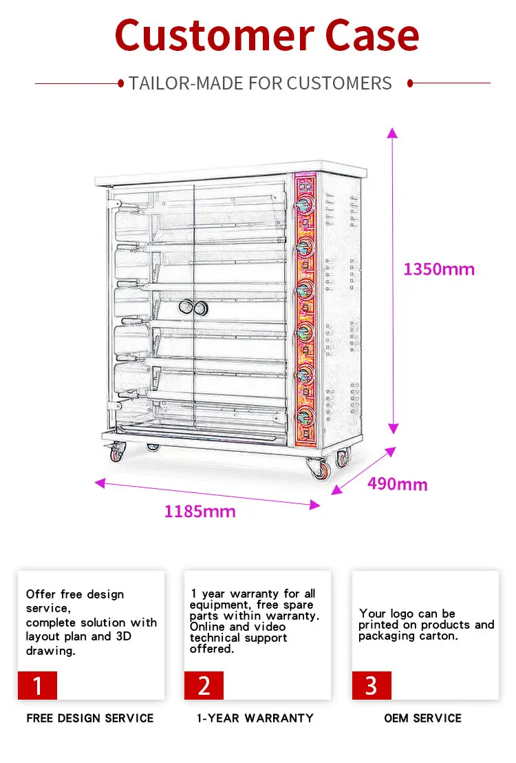 Stainless Steel Roast Chicken Container - Gas Rotisserie