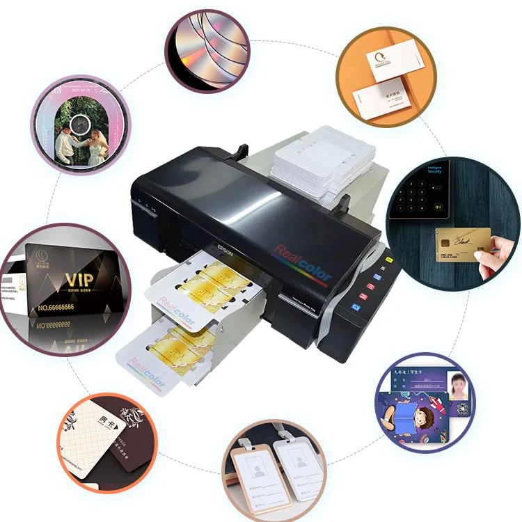 Automatic Plastic Pvc Id Card Printer Cd Dvd Printer Color Vivid ...
