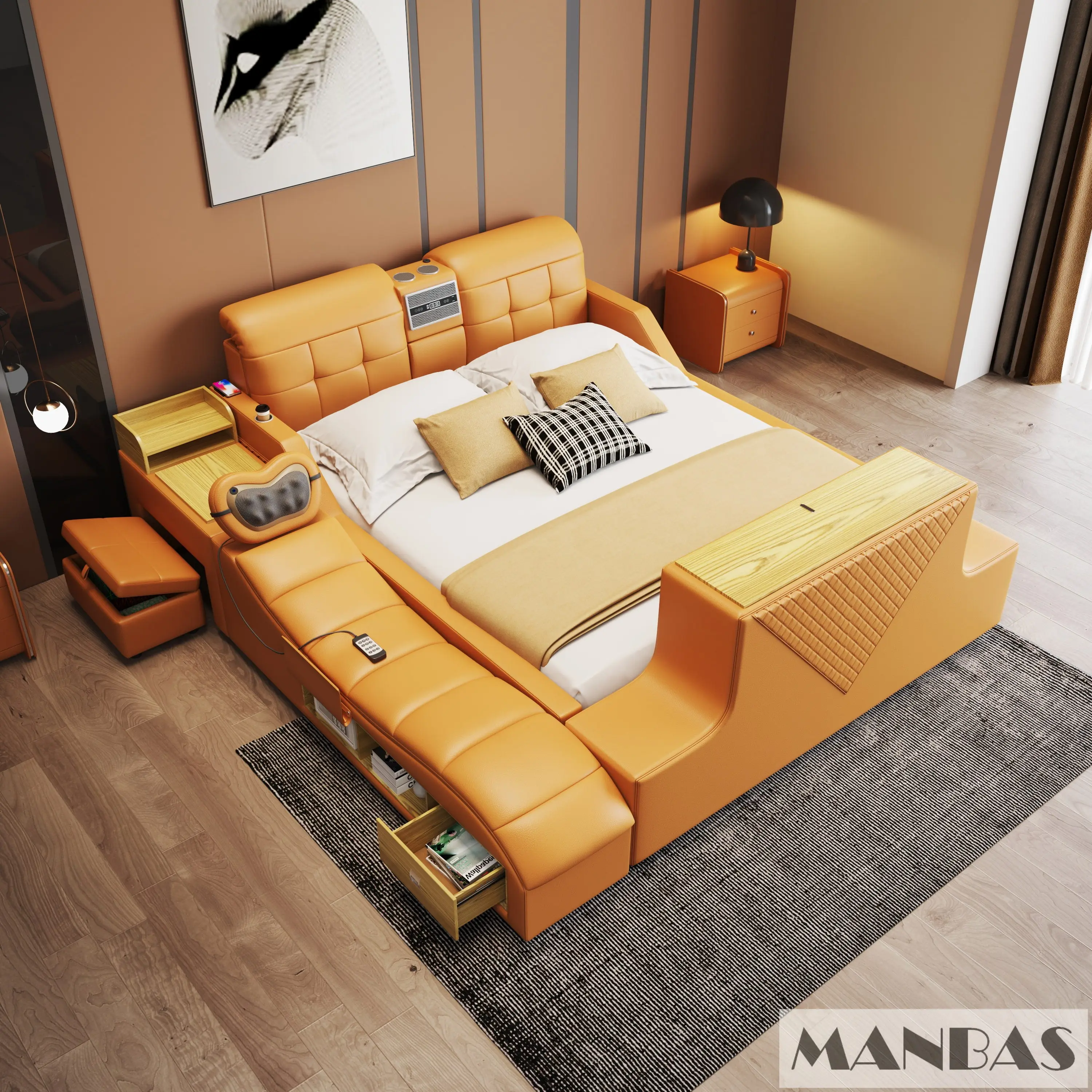 Alibaba.com: MINGDIBAO Ultimate Bed with genuine leather, massage ...