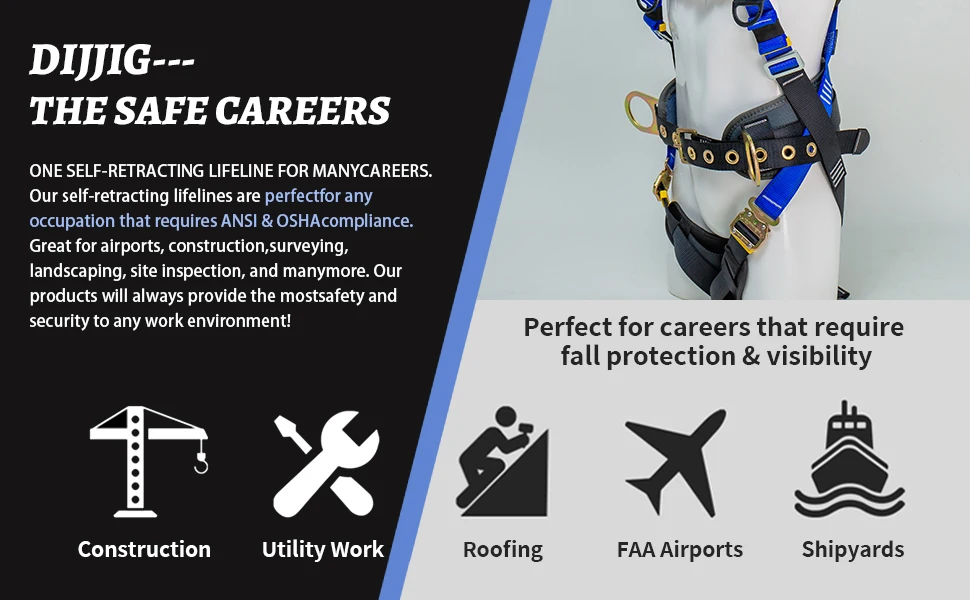 High Strength Retractable Wire Rope Fall Arrester - Durable