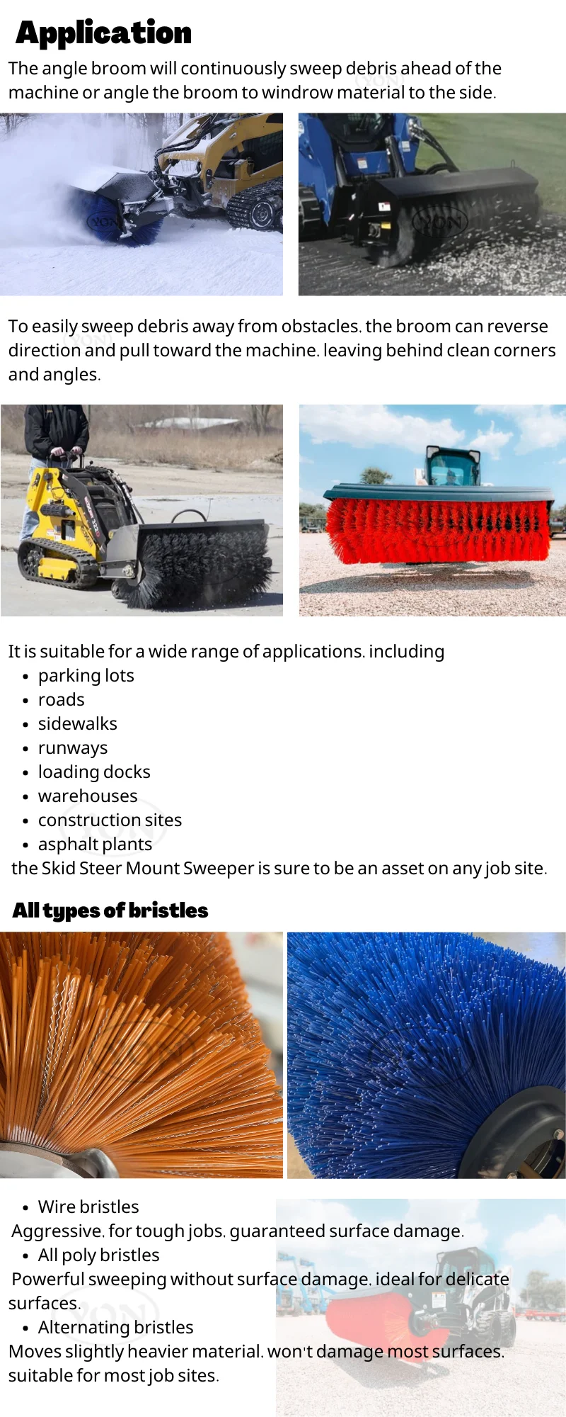 High Quality Rotating Brush Broom for Excavator Road Sweeper