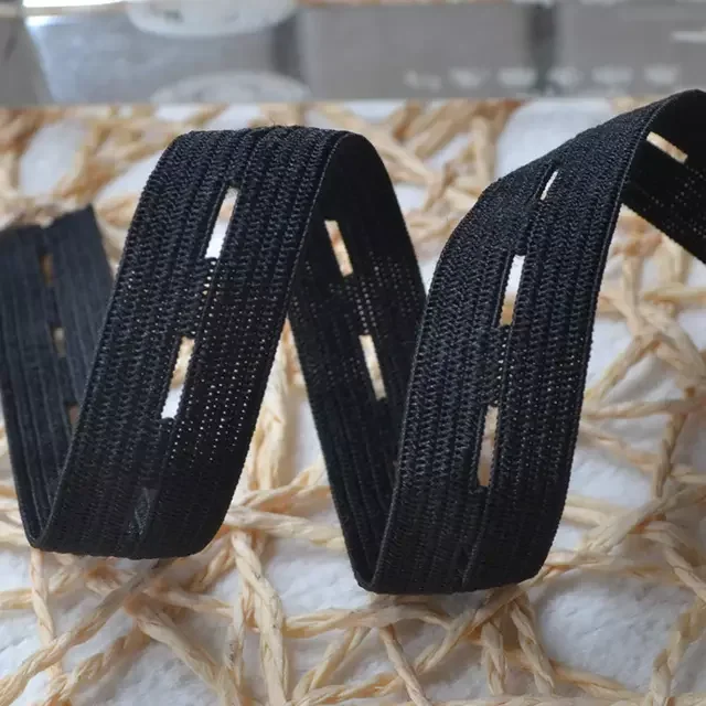 Custom Knitted Cheap Buttonhole Elastic Band With Button Hole For ...