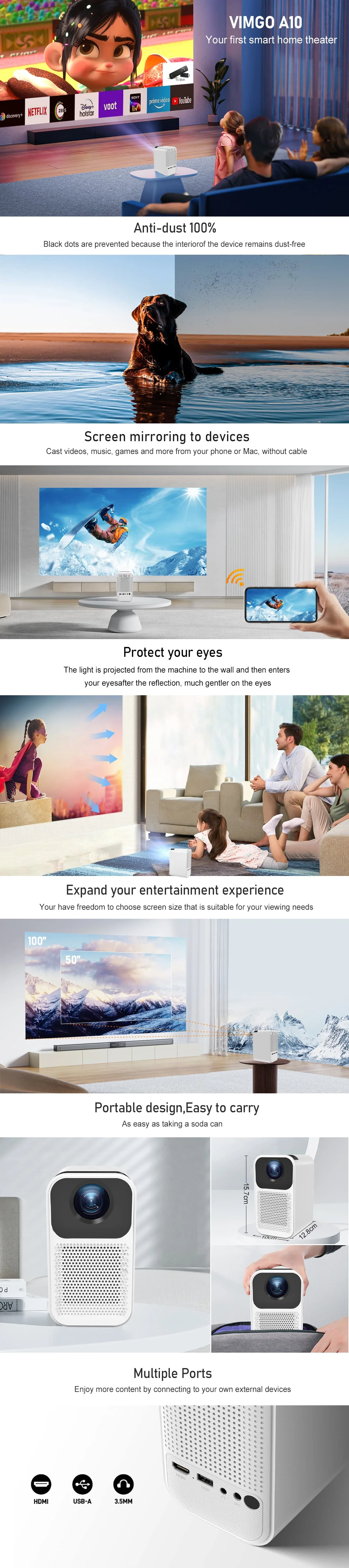 Home Portable Projector Cre C26 Mini Wifi Coolita Os Smart 720p ...