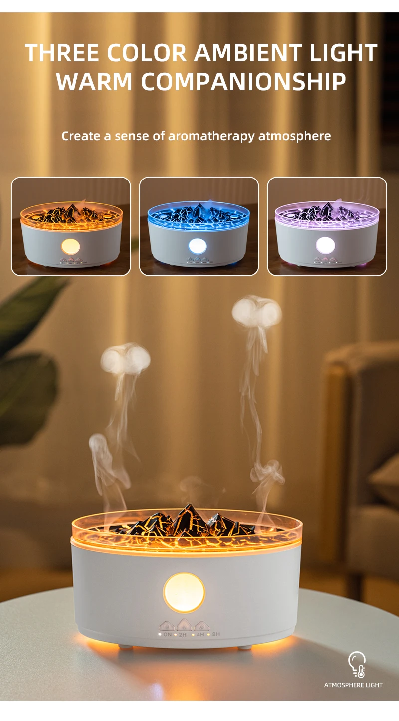 Lava Volcano Eruption Effect Aroma Diffuser - 200ml+ Capacity