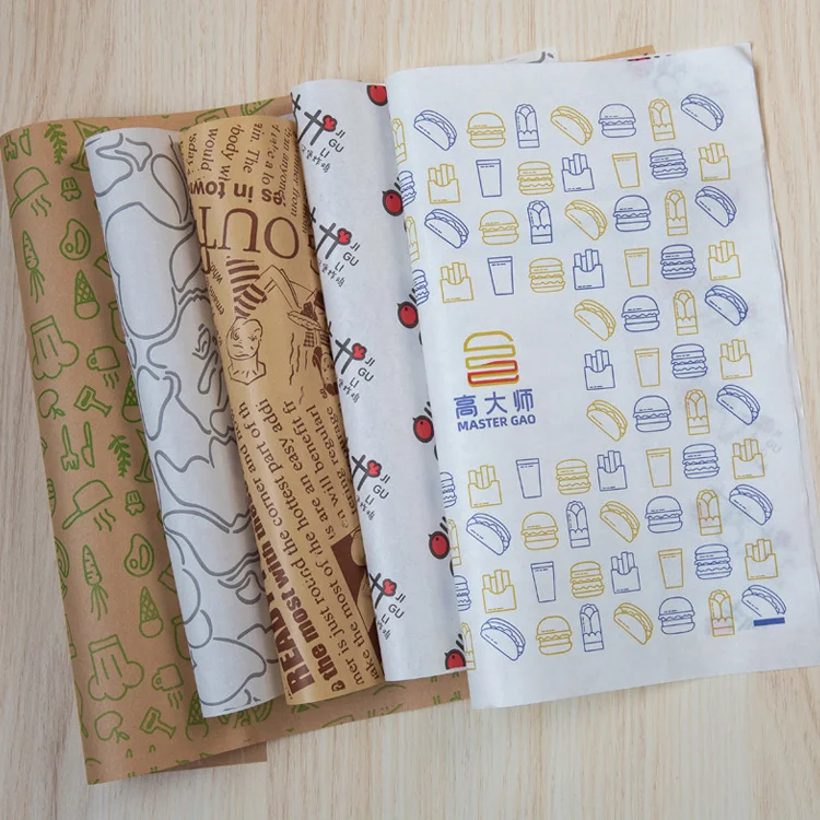 Custom Fast Food Hamburger Sandwich Packaging Paper Food Grade Eco ...