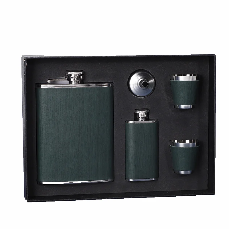 6oz 7oz 8oz Stainless Steel Hip Flask Set Men Gift Set With Shot ...