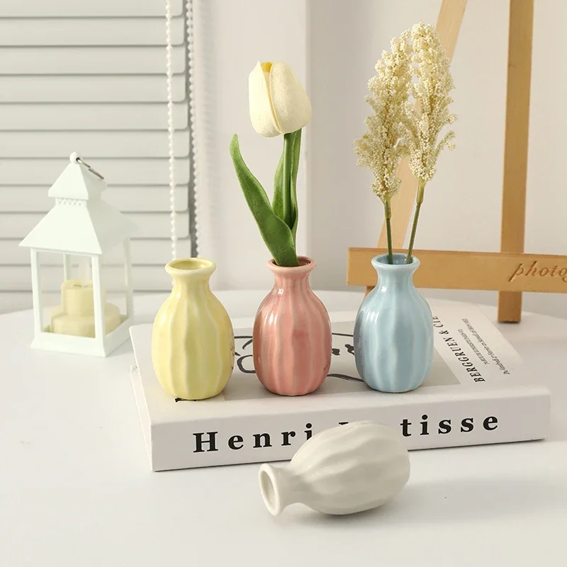 Mini Ceramic Flower Vase Colorful Hydroponic Plant Vases Flower ...