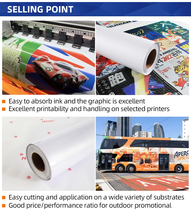 2022 White High Glossy Eco Solvent Printable Self Adhesive Vinyl 100mic ...