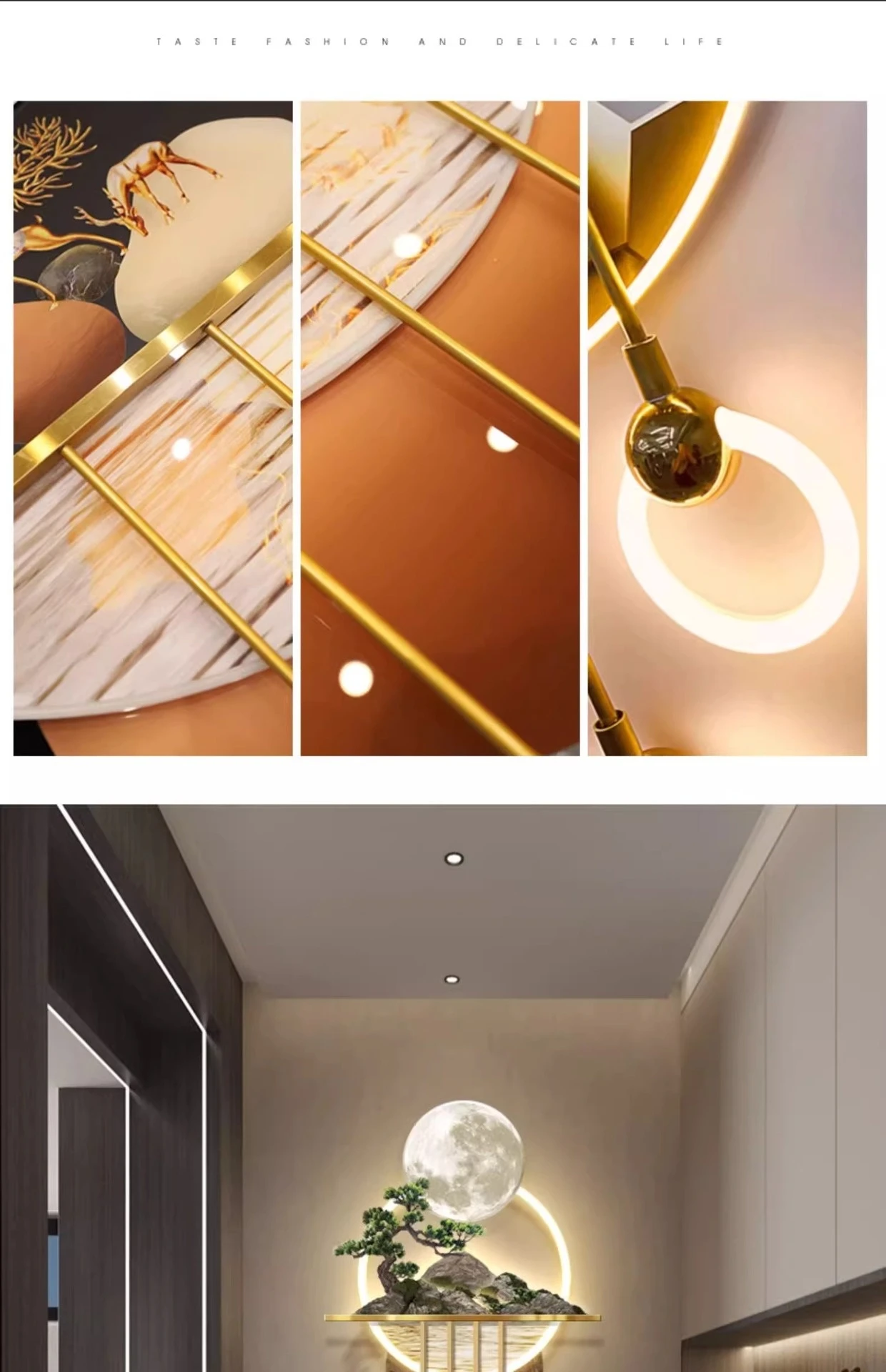 New Design Tree Style Acrylic Wall Decor With Led Light Wall Art For ...