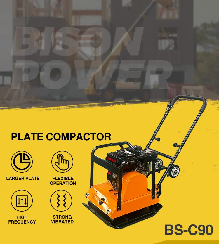 Bison Vibration Hand Manual Plate Floor Compactor Machine - Buy Plate ...