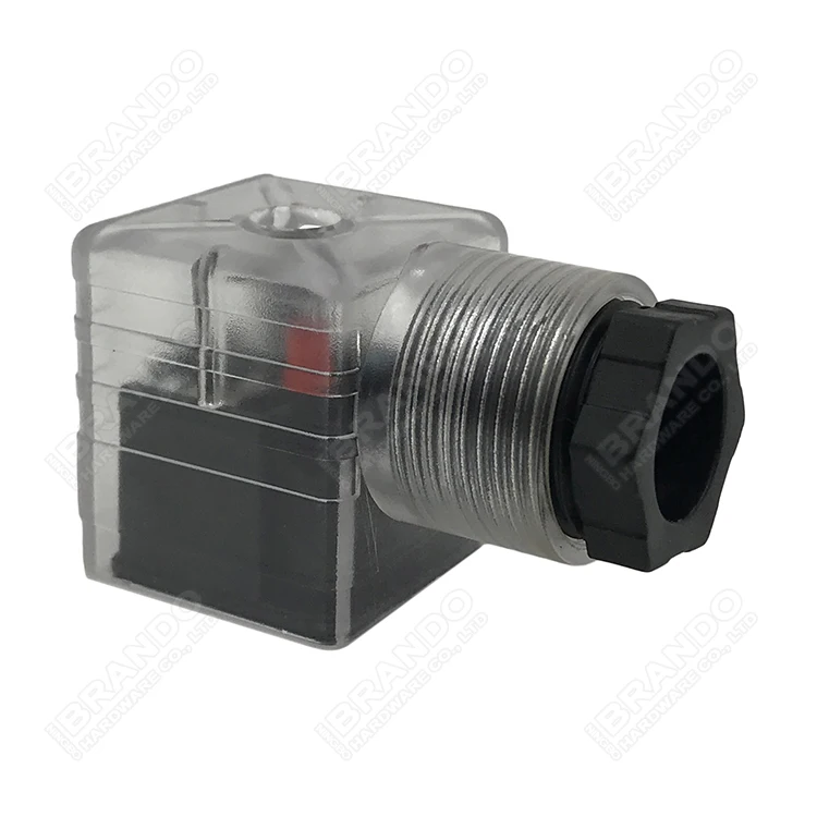 Din43650a Pg11 Ip65 2p+e Ac Dc Transparent Solenoid Valve Coil Plug Socket Connector With Led ...