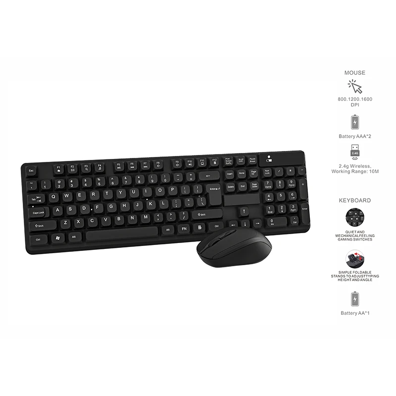 Factory Direct Sale Ultra-thin Ergonomic 2.4ghz Wireless Keyboard And ...