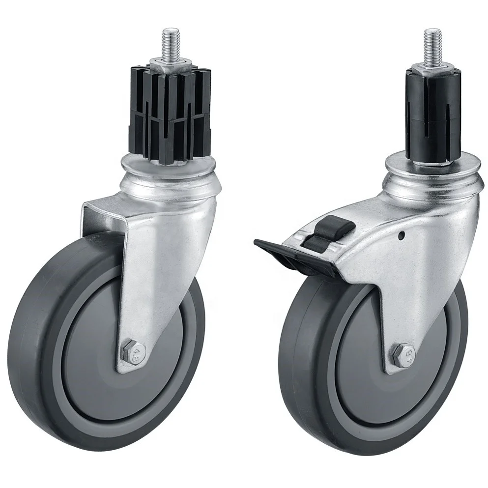 S-s Rubber Expand Stem Caster With Brake European Style 75 100 125 Mm ...
