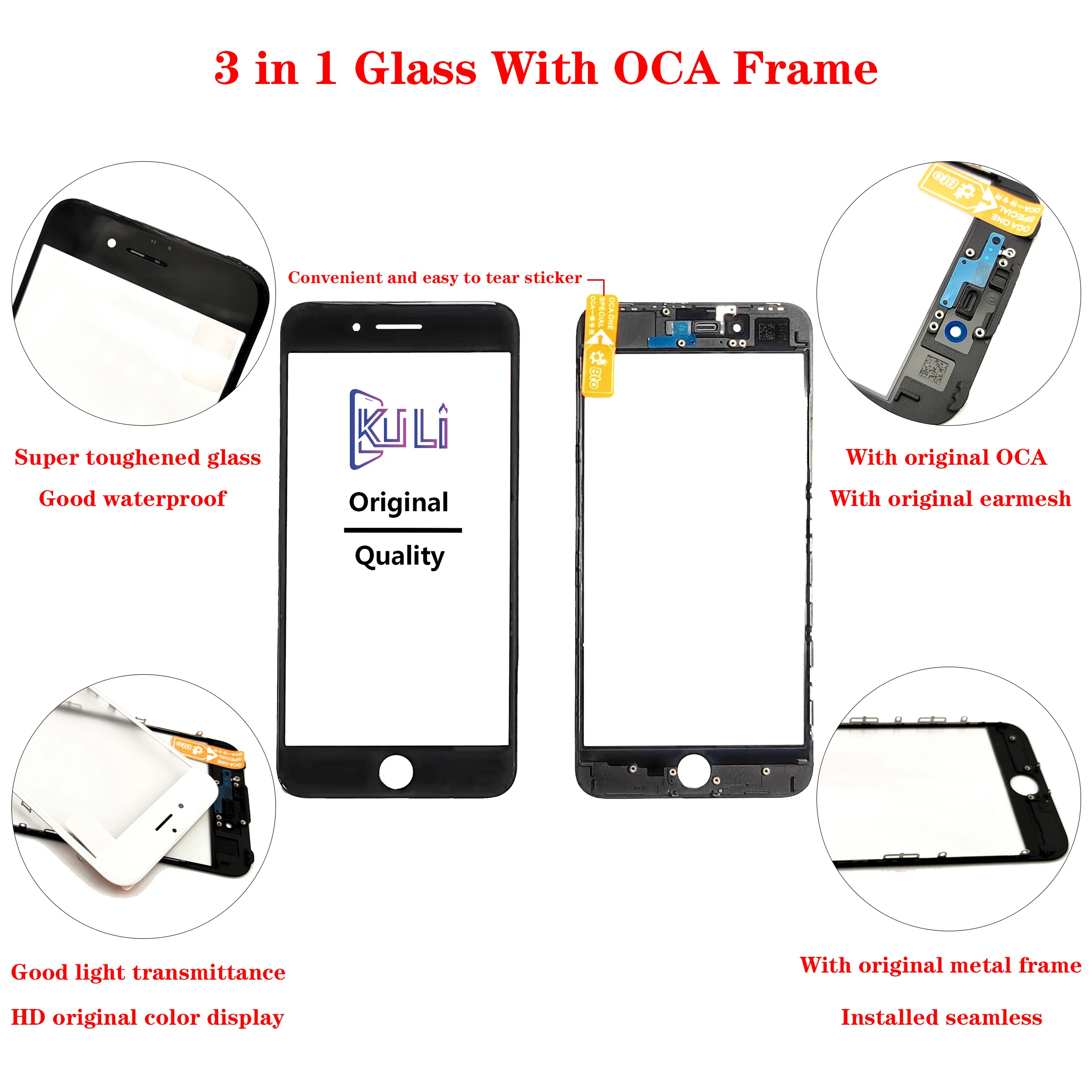 Kuli Front Screen Oca Glass Lens With Frame With Dust Mesh Assembly For ...