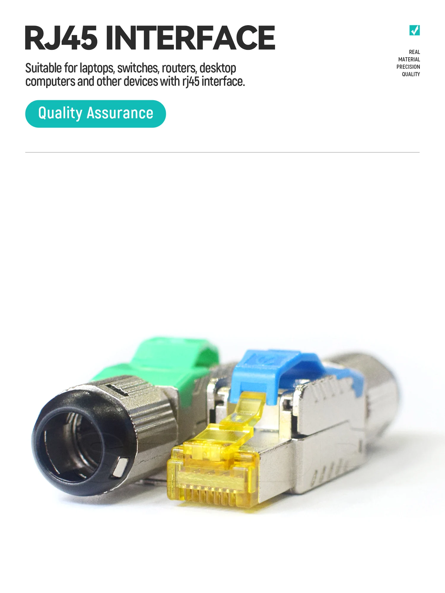 SZADP RJ45 CAT6 CAT6A CAT7 CAT8 8P8C Connector Tool-Free Alloy Shielded ...