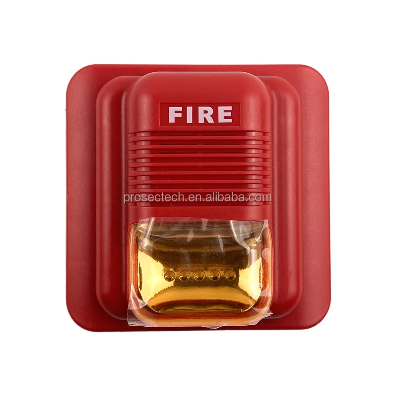 Fire Alarm Horn Flasher 12 / 24V DC Wired Sound and Light Fire Alarm ...