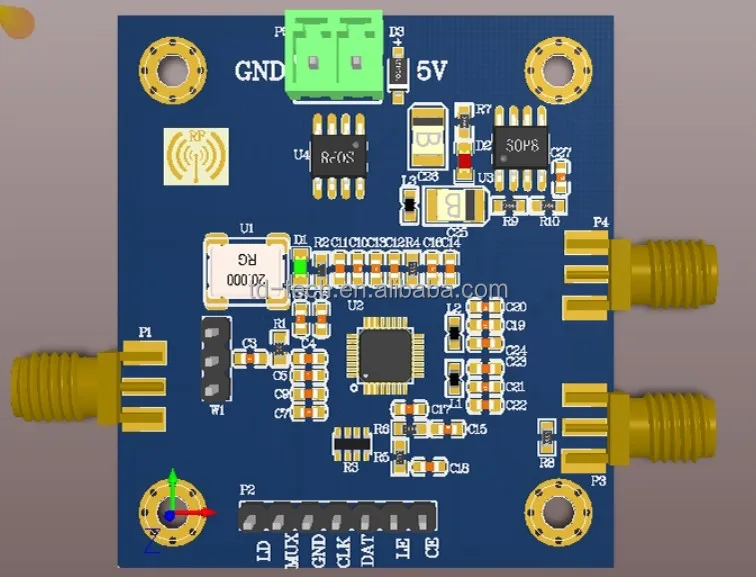 泰达特35m-4.4ghz锁相环板射频信号源发生器模块ADF4350 ADF4351 PLL射频频率合成器| Alibaba.com
