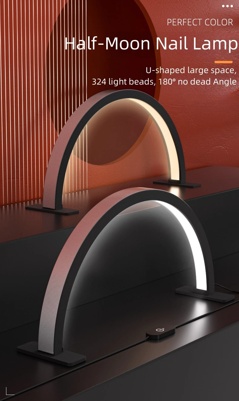 Manicure Eyelash Beauty Arch Led Table Lamp Desktop Ring Diamonds Half ...