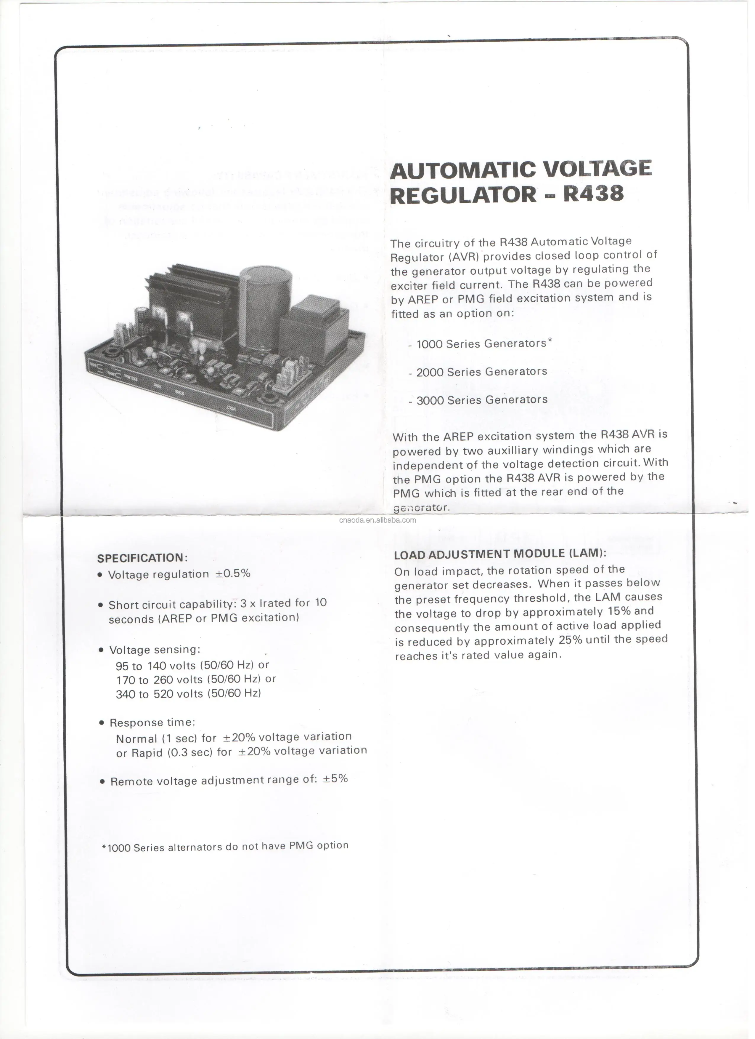 Leroy Somer Avr R438 Generator Parts Motherboard Automatic Voltage ...