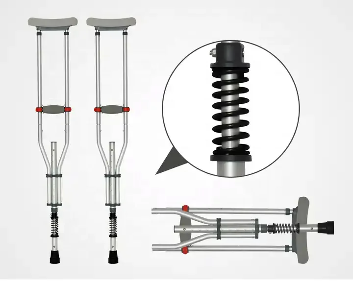 Aluminum Alloy Frame With Underarm Pad Handgrip And Spring Foldable ...