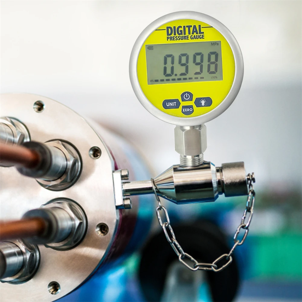 10000psi Digital Pressure Gauge 80mm Diameter High Accuracy 0.4% Fs ...