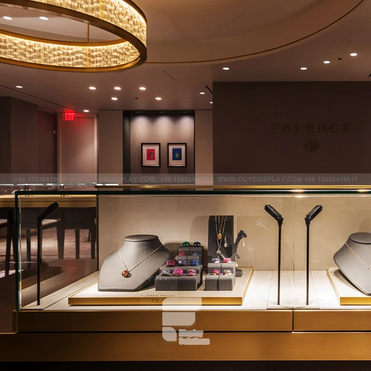 Luxury Jewelry Store Showcase Wall Shelves Unique Jewelry Store Design ...