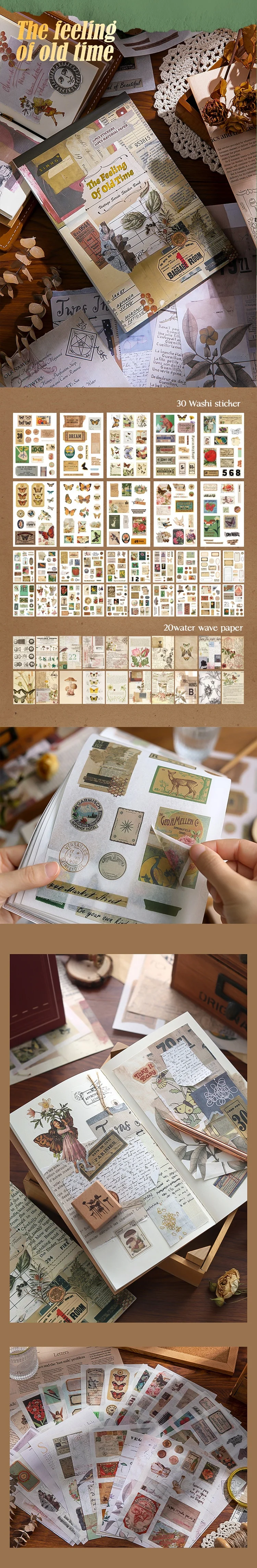Simno Scrapbooking Stickers - Vintage DIY Decoratives