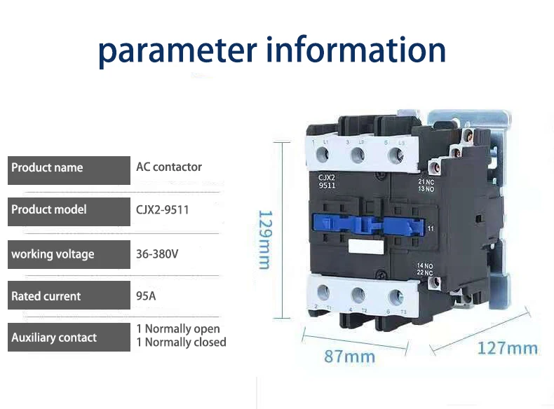 Cjx2-9511 Lc1-d95 Magnetic Contactor Ac Contactor 380v 95a - Buy Magnetic Contactor,Ac Contactor ...