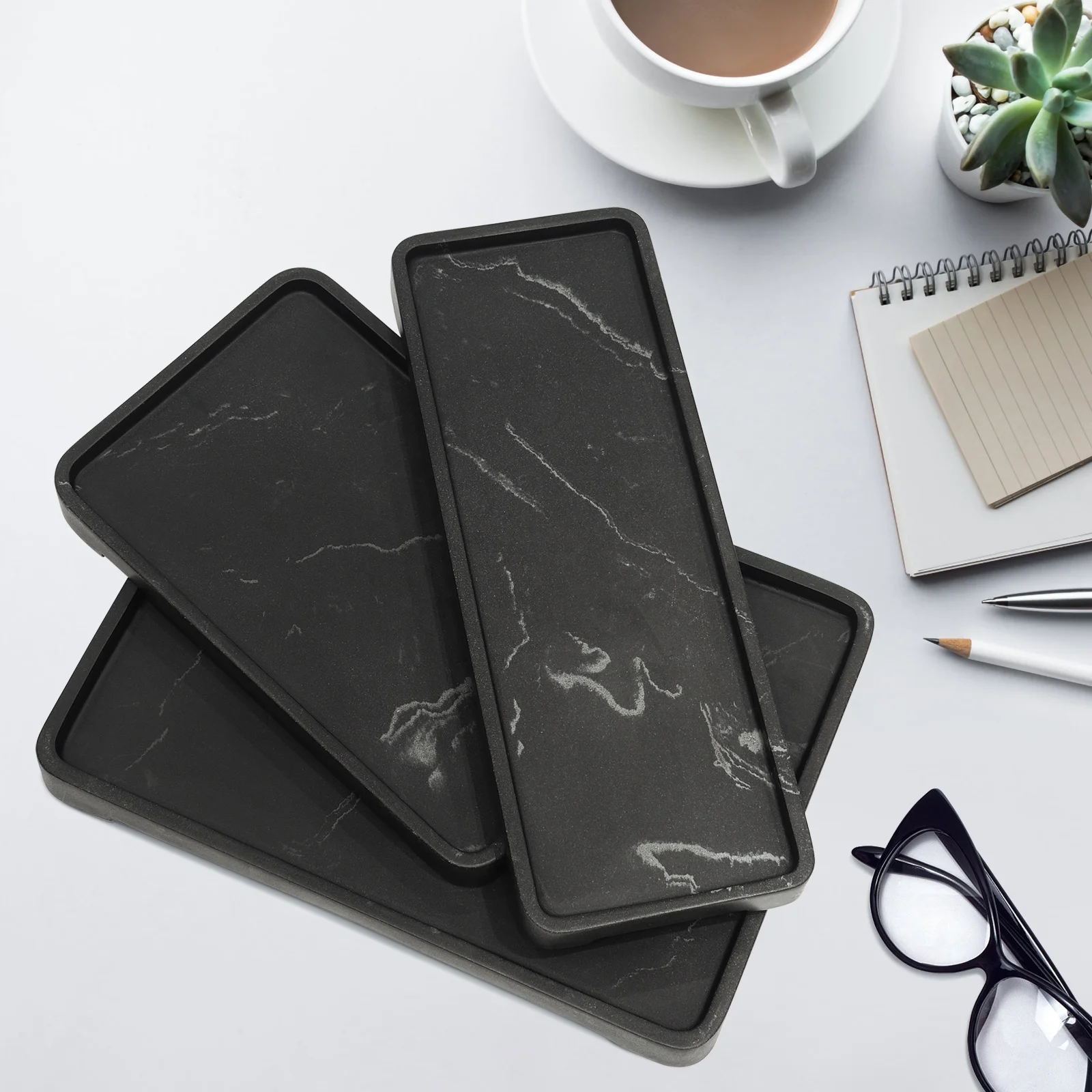 Suanti Bathroom Vanity Marble Resin Tray Kitchen Sink Rectangular Tray ...