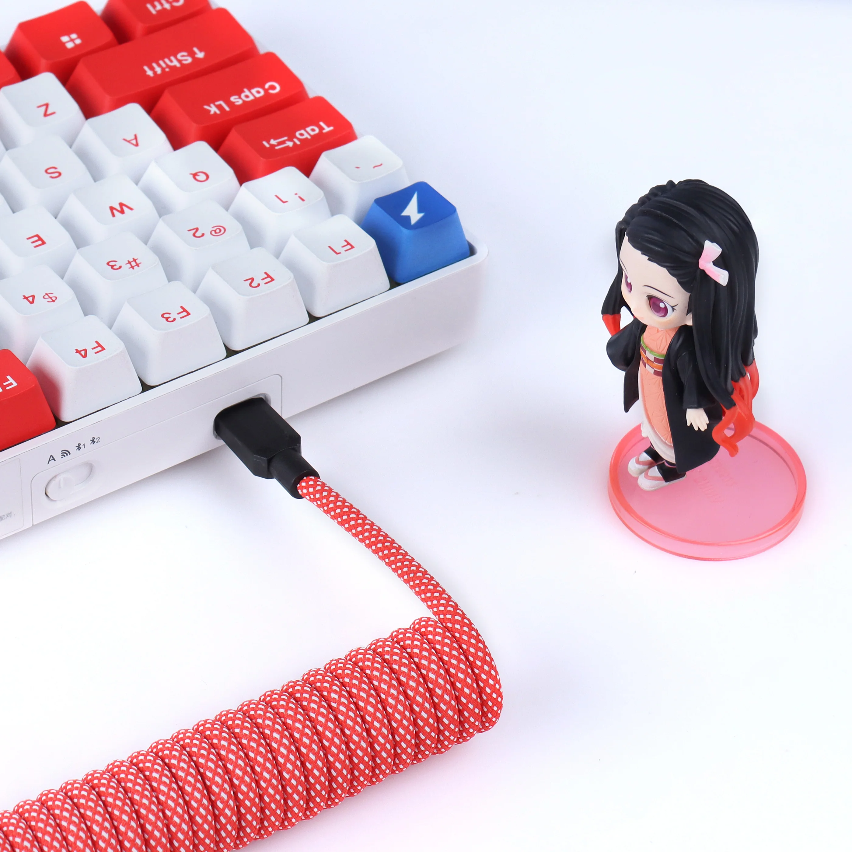 Usb2.0 to Usb c Coiled Keyboard Cable Macaron Metal Gx16 aviator Type C ...