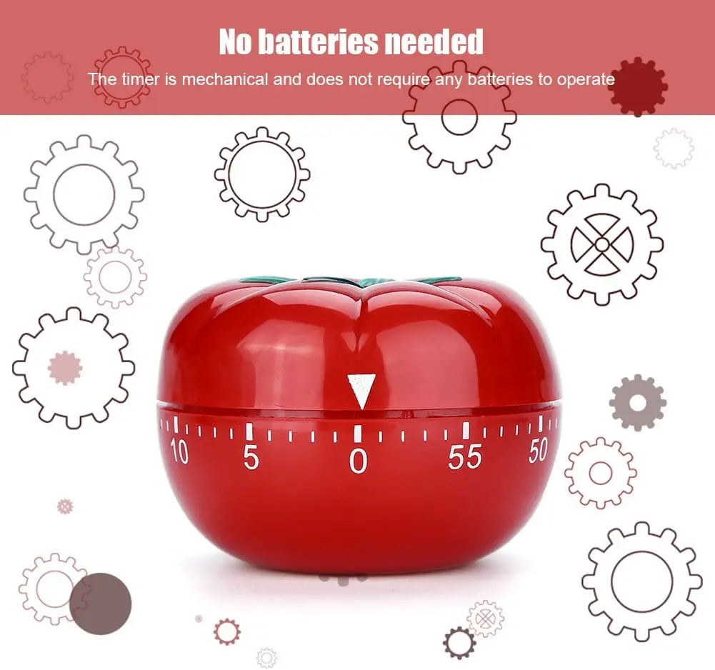 Time Reminder Mechanical Countdown Pomodoro Tomato Kitchen Timer With ...
