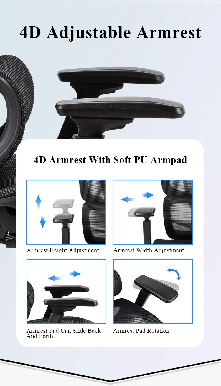 Luxury Comfortable 4D Armrest Ergonomic Chair for Office