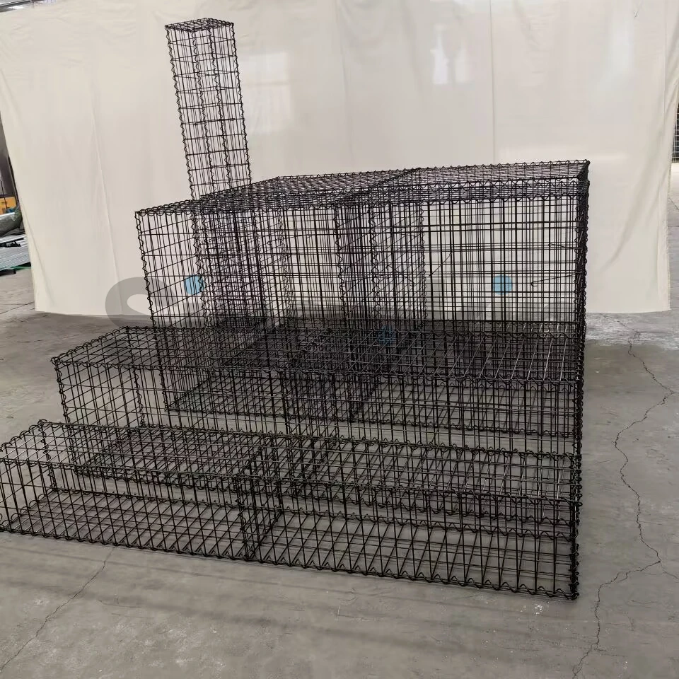 Galvanized Or Black Powder Coated Welded Gabion Box Stone Cage For ...