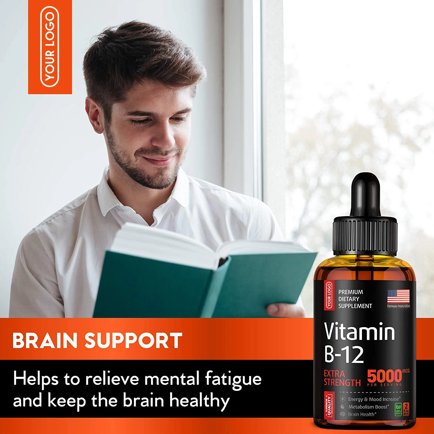 Vitamin B12 Drops - Liquid Supplement for Middle-Aged & Elderly