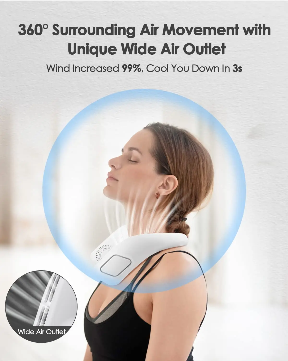 Usb Rechargeable Bendable Neck Fan Bladeless Outdoor Sport Portable Air ...