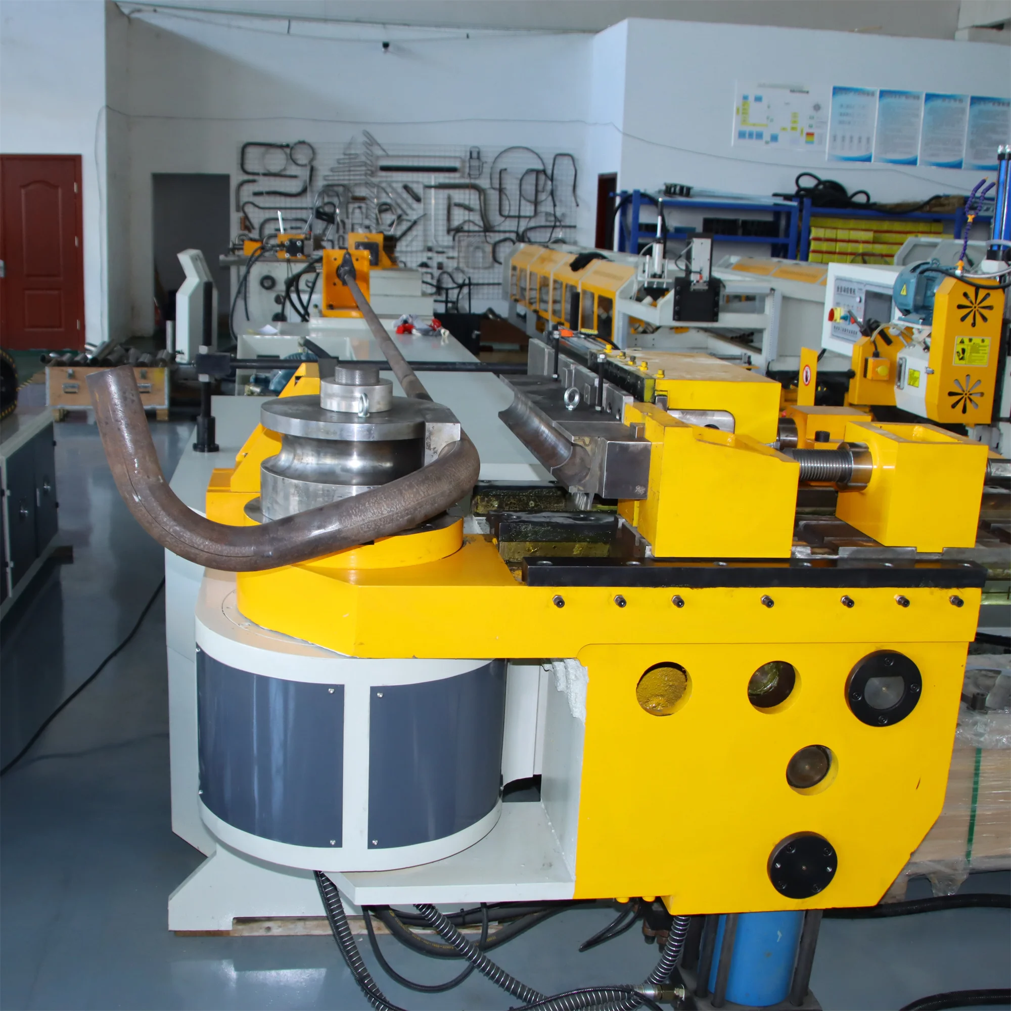 DW130NC Semi-Automatic Hydraulic Pipe and Tube Bender Machine Exhaust Mandrel for Bending Pipes ...