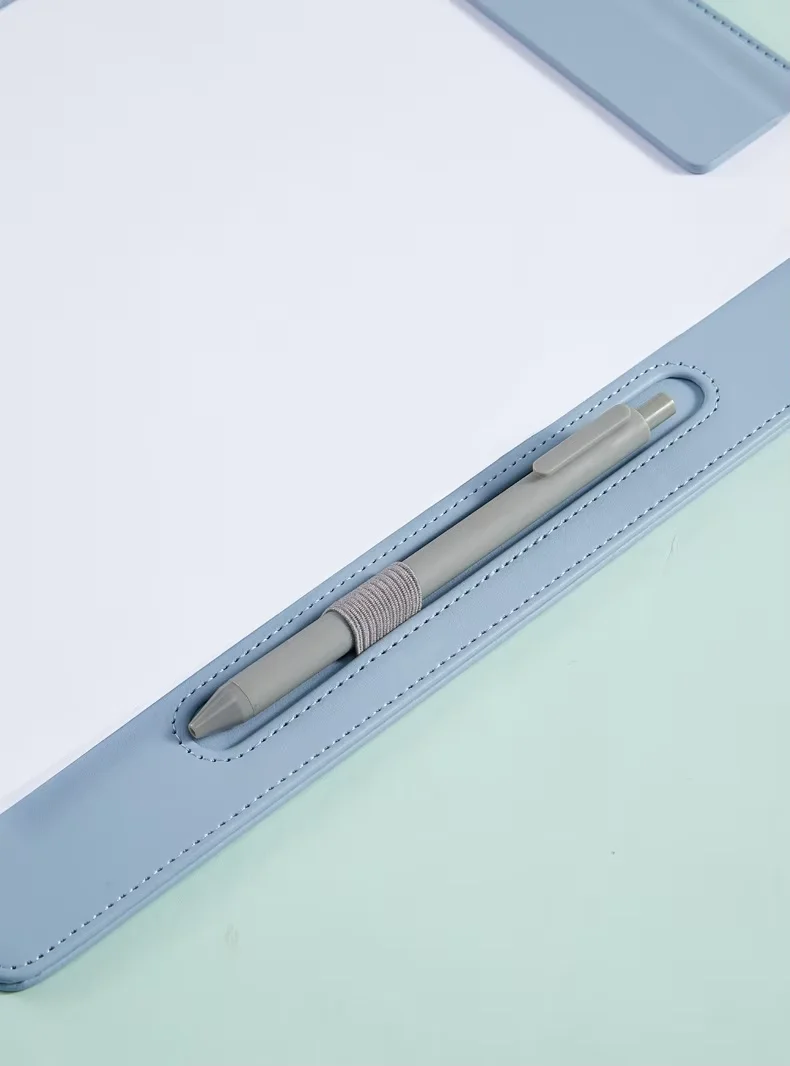 Magnetic A4 File Folder Menu Clipboard Leather Writing Pad Memo Clip ...