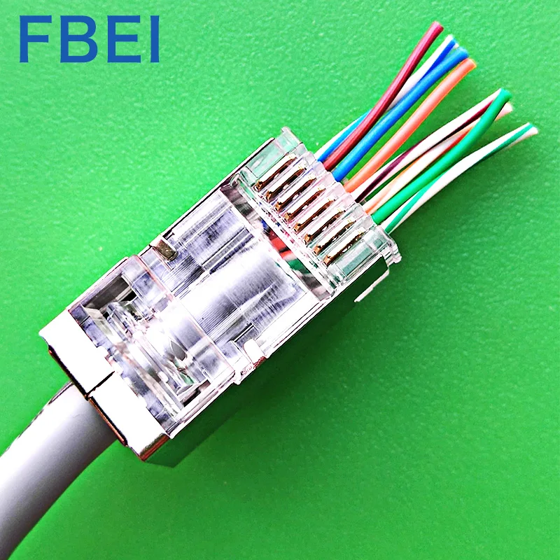 Gold Plating 3u Rj45 Cat6 Shielded Pass Through Connector - Buy Cat6a ...