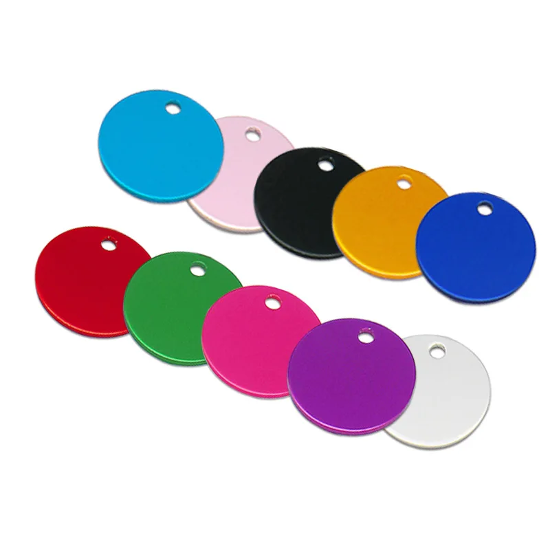 Aluminium Anodized Round Circle Shape Dog Pet Id Tags With Mixed ...