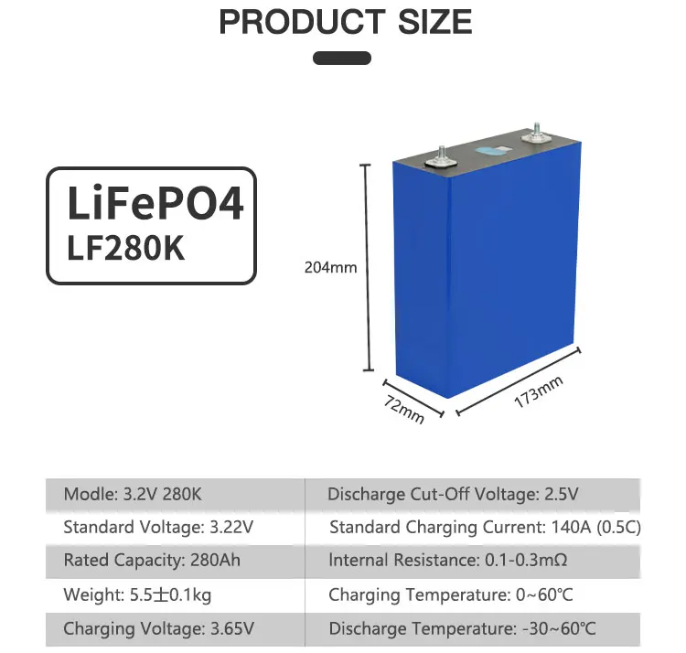Grade Brand 230ah 280ah 300ah 6000 Cycle EV LFP Cells