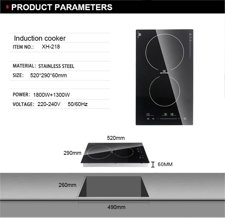 Shott Ceran Neg Eurokera Vertical Build In Induction Cooker 2 Zone ...